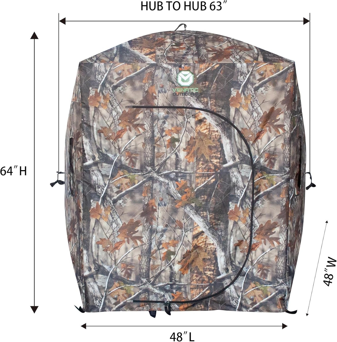 VENATIC 6' Tripod Hunting Tower Blind, 2 Person Hunting Stand with 4 ...