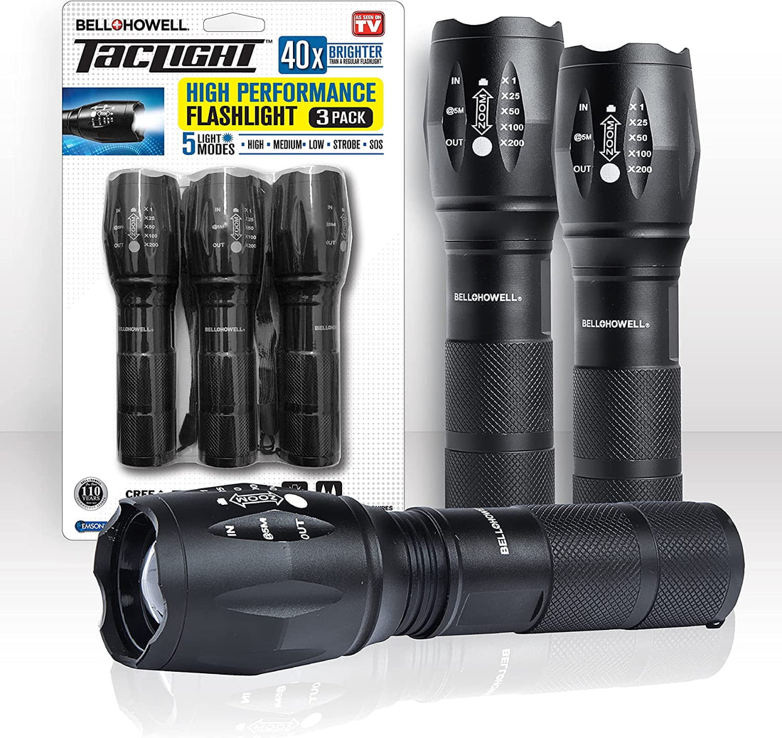 Taclight Tac Flashlight Weatherproof 5 Light Modes 40x Brighter 3 Pack – Triple T Outdoors